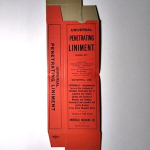 Penetrating Liniment Vintage Original EMPTY Box Universal Medicine ...