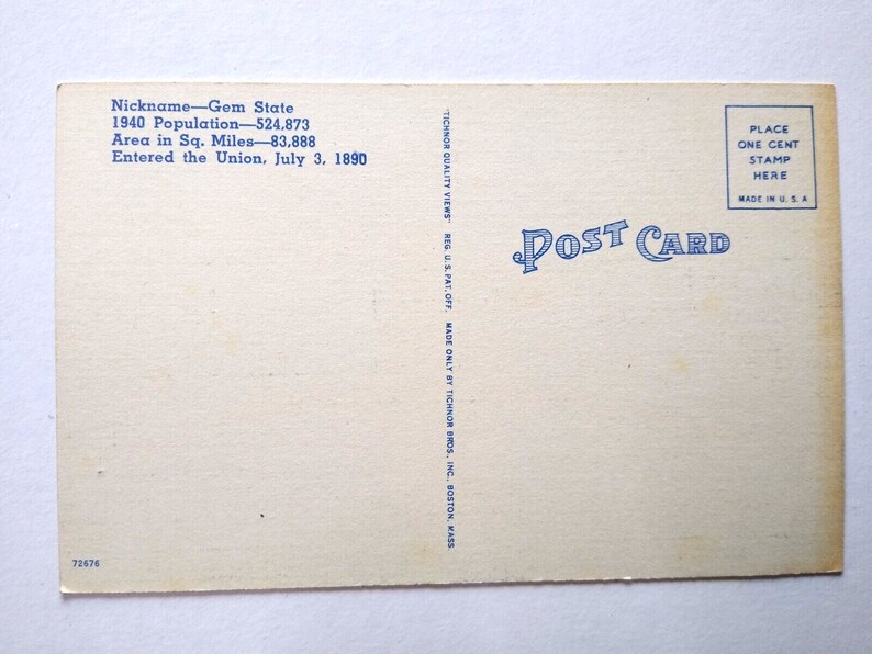 Greetings From Idaho Large Big Letter Postcard Linen Unused - Etsy