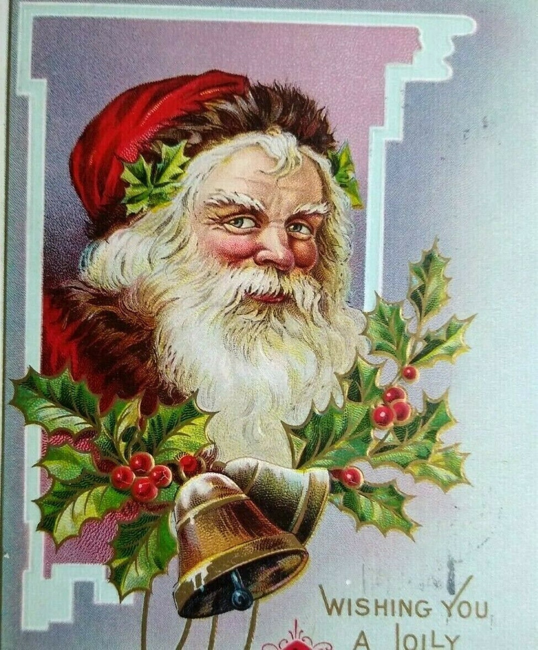 Santa Claus Jolly Old Christmas Postcard Wessler Series 80 Chicago ...