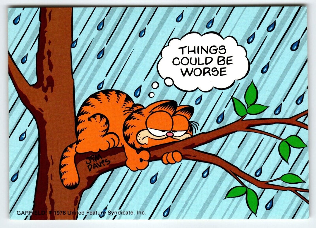 Garfield Things Could Be Worse Postcard Jim Davis Comic Tabby Cat in ...