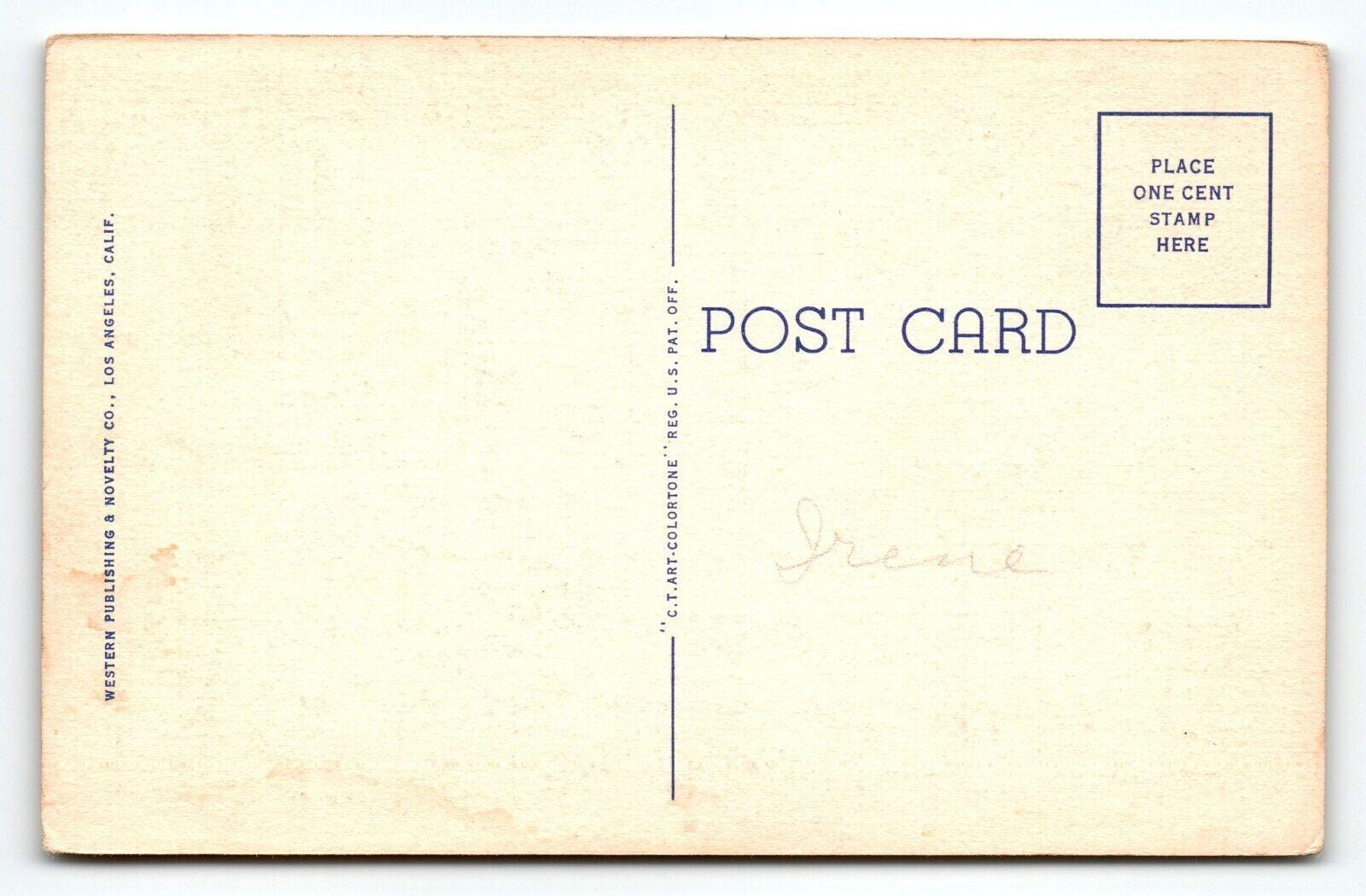 Greetings From Camp Cooke California Large Big Letter Linen Postcard ...