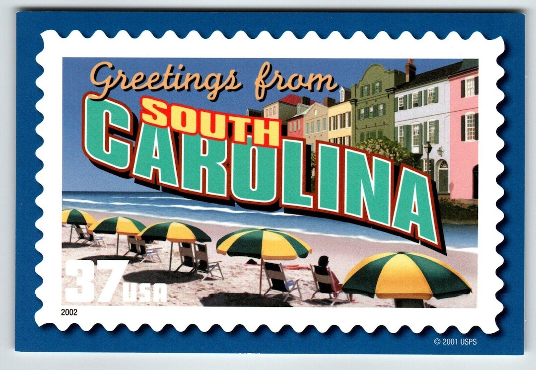 Greetings From South Carolina Large Letter Chrome Postcard USPS 2001 ...
