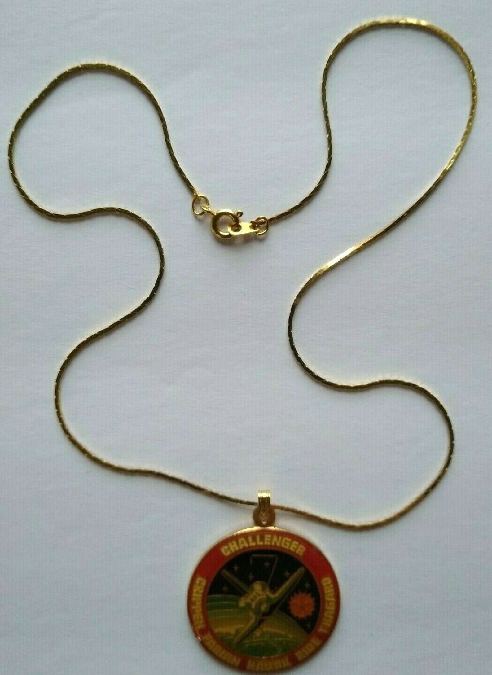 Space Shuttle Challenger Cloisonne Medallion Necklace Vintage - Etsy