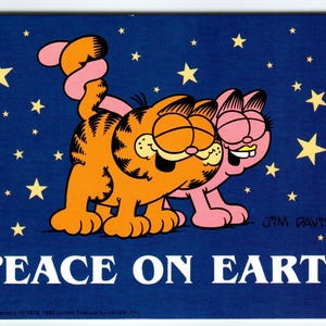 Peace on Earth Arlene Garfield Cat Postcard Jim Davis Comic Orange ...