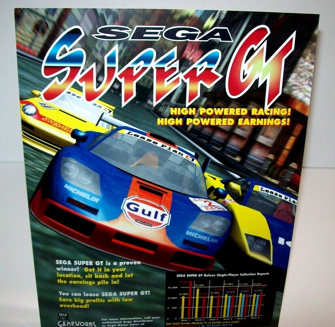Sega Super GT Arcade Game Flyer Original Video Driving Auto - Etsy