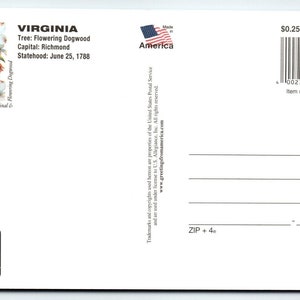 Greetings From Virginia Large Letter Chrome Postcard USPS 2001 - Etsy
