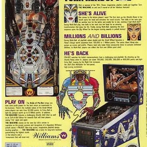 The Machine Bride of Pinbot Pinball FLYER 1991 NOS Original Robot Art ...
