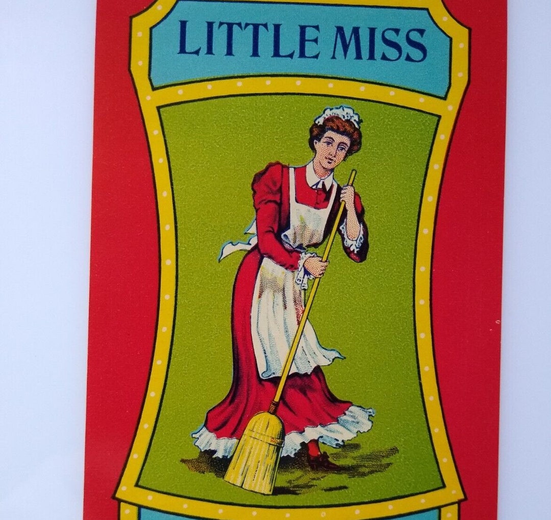 Little Miss Broom Label Maid Sweeping Original Vintage UNUSED ...