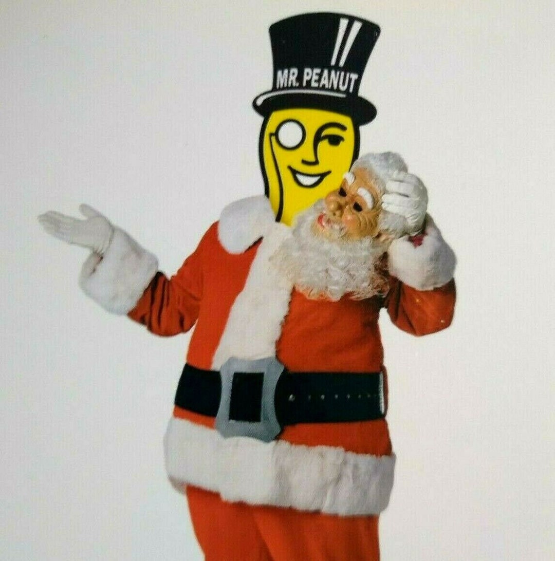 Mr Peanut in Santa Claus Suit Christmas Postcard Planters Nuts - Etsy