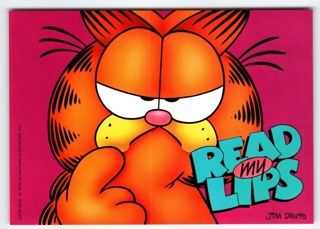Garfield Cat Postcard Read My Lips Jim Davis Comic Orange - Etsy