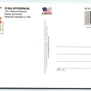 Greetings From California Large Letter Chrome Postcard Unused USPS 2001 ...