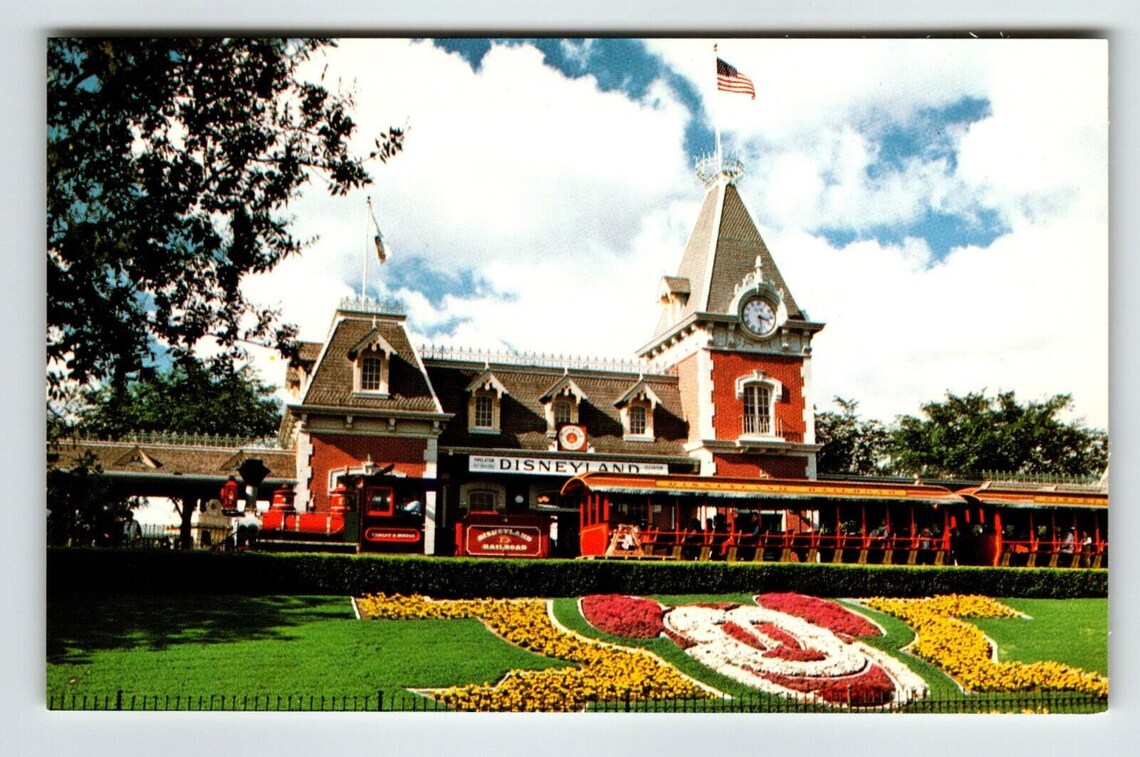 Disneyland Amusement Theme Park Postcard 1983 Railroad Train Mickey ...