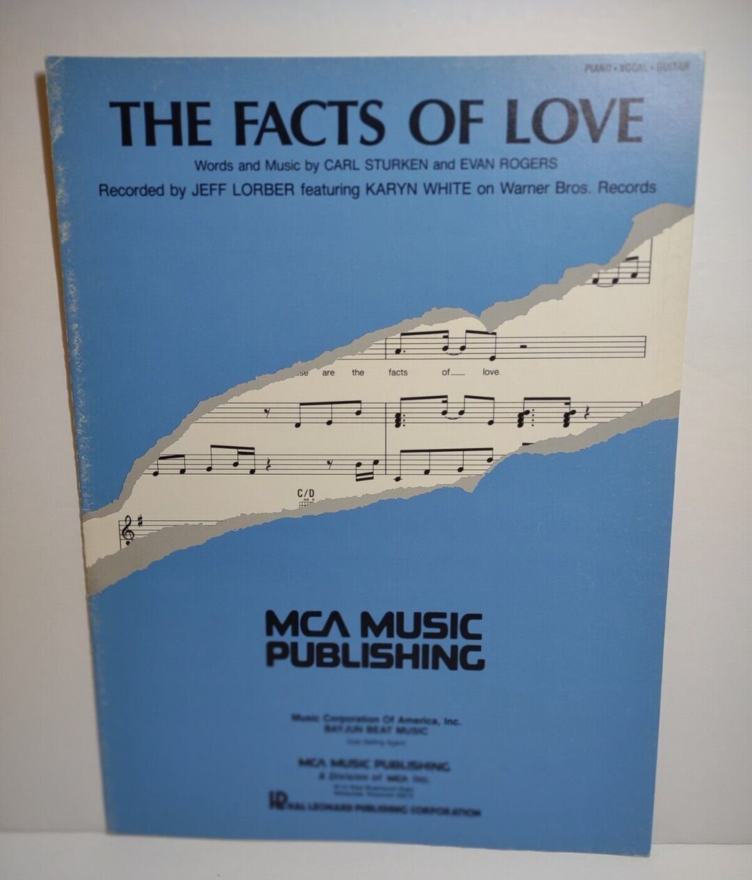 Jeff Lorber Karyn White the Facts of Love Sheet Music 1986 Soul Funk Synth-pop - Etsy