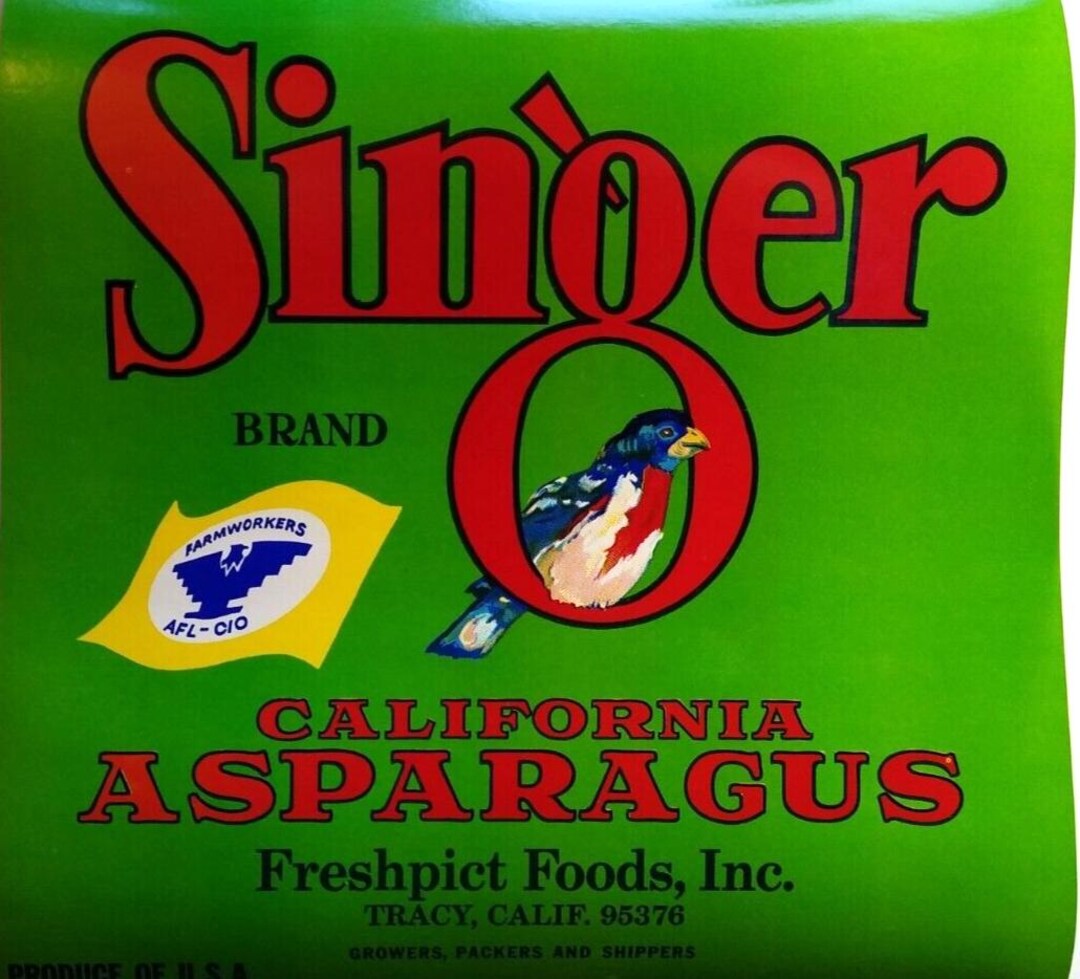 Singer California Asparagus Crate Label Song Bird Perched Original ...