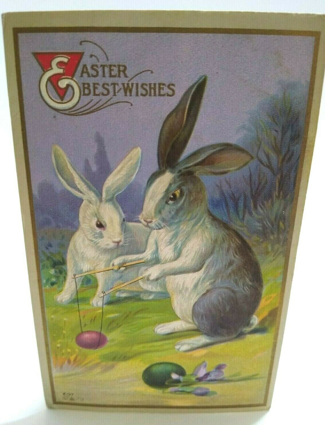 Easter Best Wishes Postcard Nash Series E-37 Embossed Bunny - Etsy