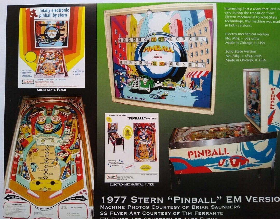 Pinball Machine Art Collage Ready to Frame Artwork Retro - Etsy