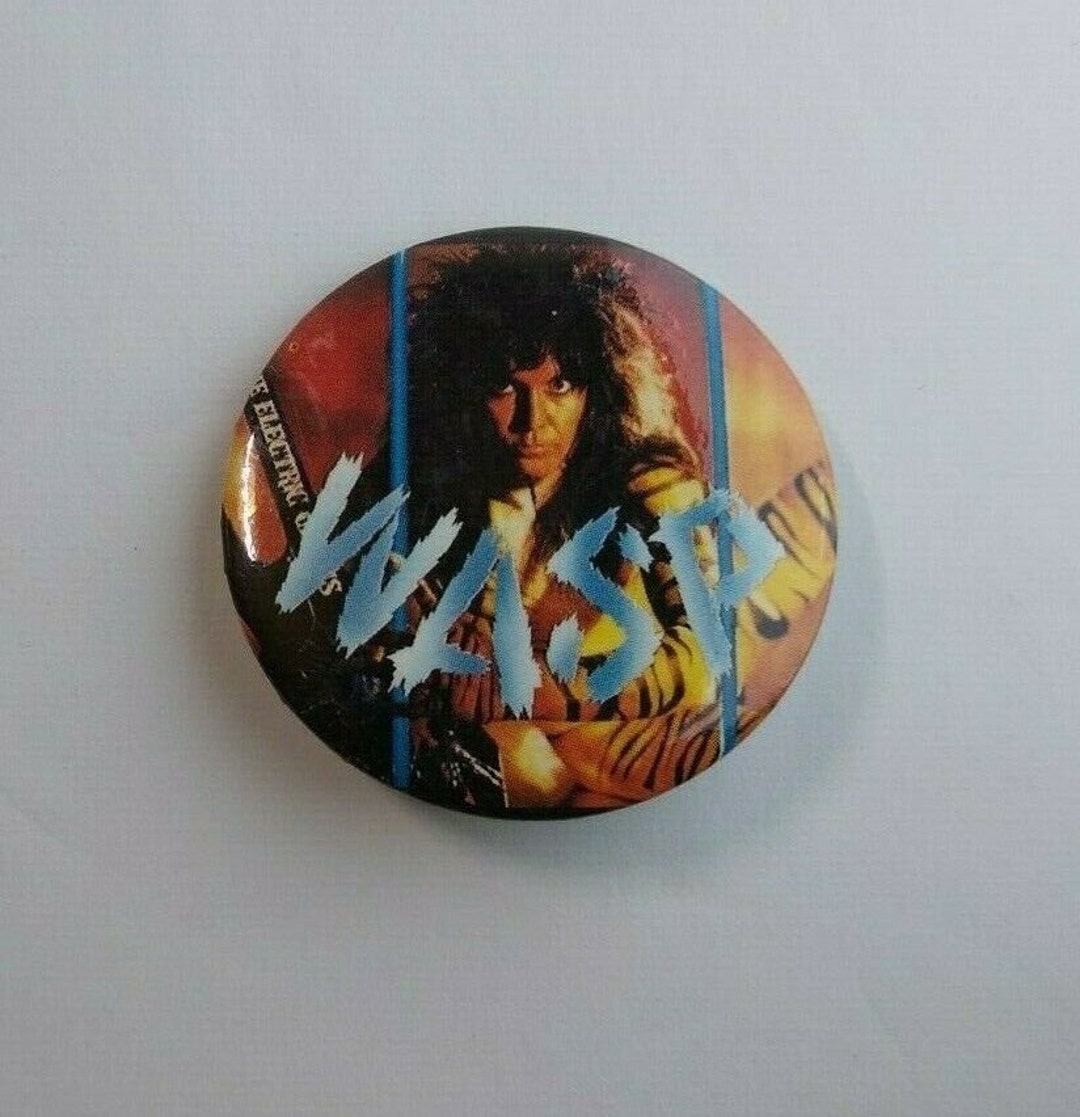 Wasp Band Vintage 1986 Badge Button Pin Pinback Heavy Metal Hard Rock ...