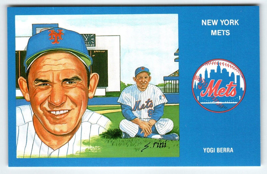 1969 NY Mets Baseball Postcard Susan Rini Yogi Berra Unused Limited ...