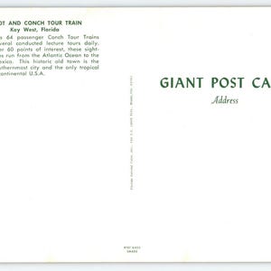 Giant Postcard Key West Florida Conch Train Large Oversize Vintage ...