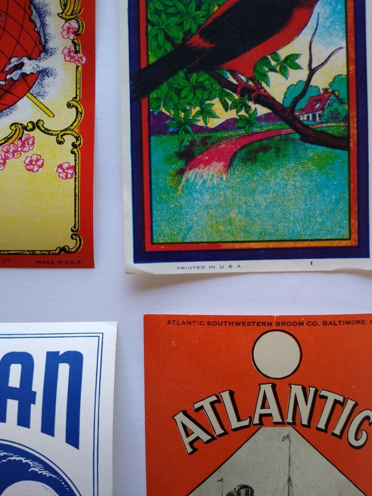 Vintage Broom Labels 10 Original Red Bird Swan Horse Ship Boat | Etsy