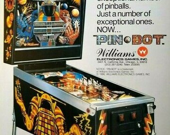Pinbot Pinball Flyer Original 1986 Space Age Robot Game - Etsy