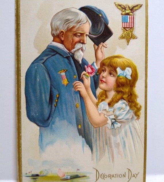 Decoration Day Postcard US Navy Ships General Civil War Nash - Etsy
