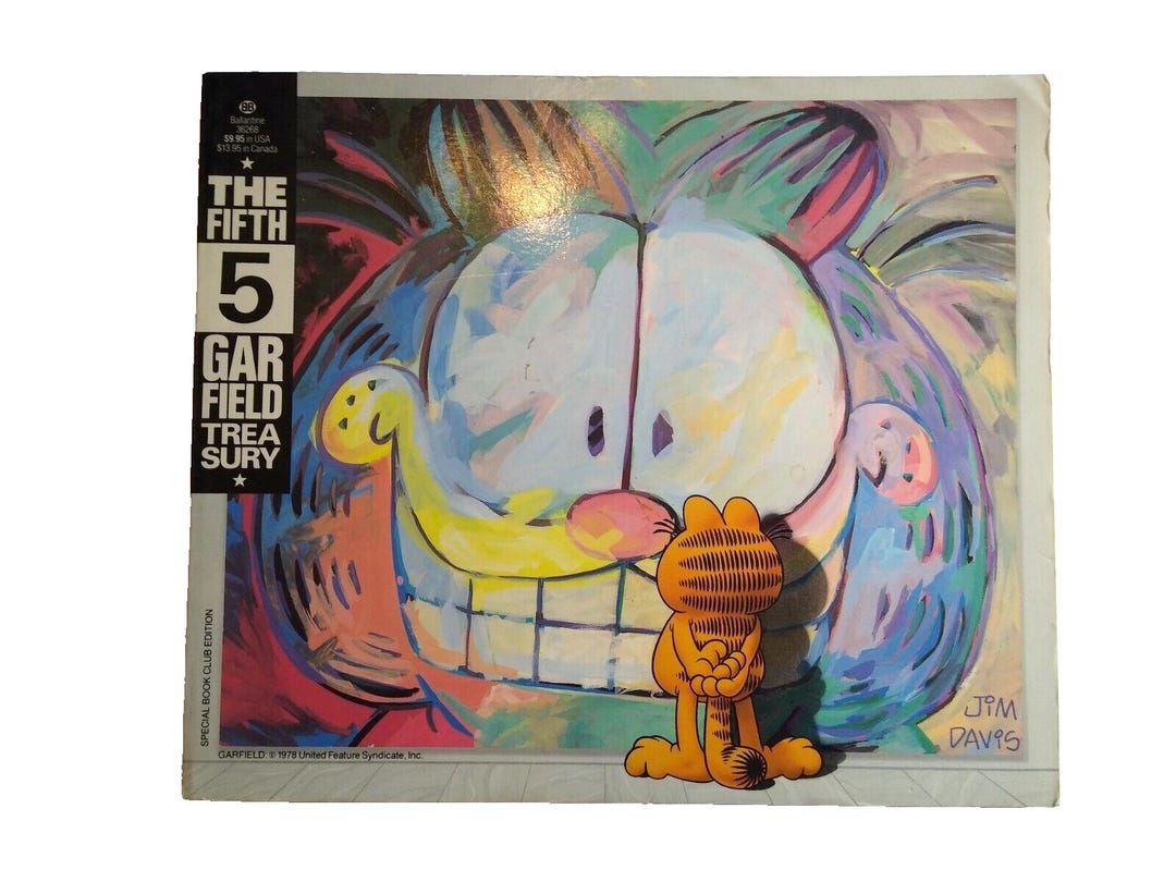 Garfield the Fifth Treasury Book Vintage Jim Davis Orange Tabby Cat ...