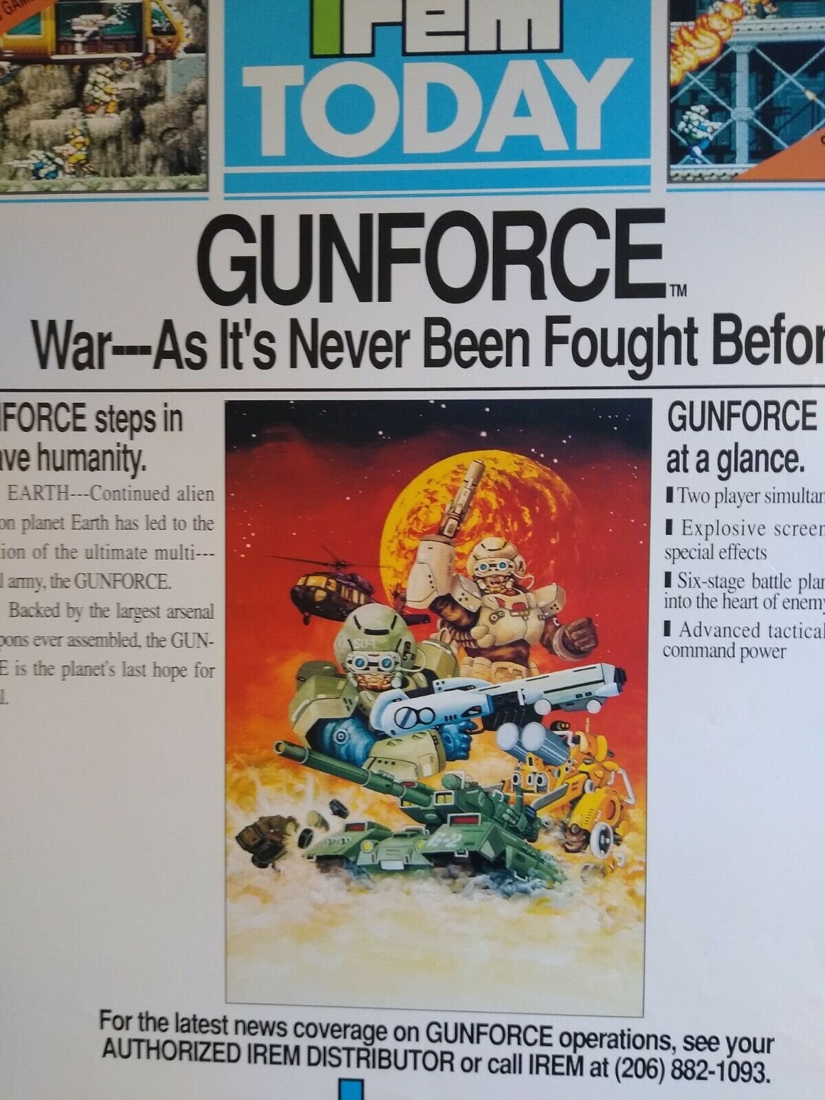 Irem Gunforce Arcade FLYER Original Video Game Art Print Sheet | Etsy