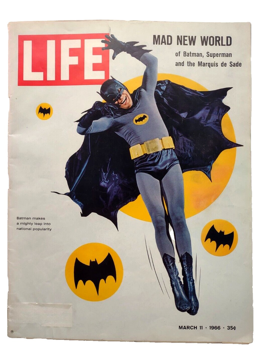 Batman Adam West Life Magazine Cover Feature Vintage 1966 Superhero ...
