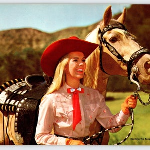 Blonde Cowgirl With Horse Art Print 1940's Western Range Lady in Cowboy ...