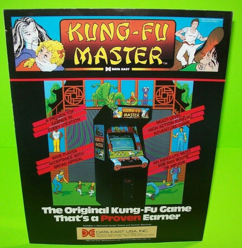 Kung-fu Master Arcade FLYER Original 1984 Video Game Artwork - Etsy