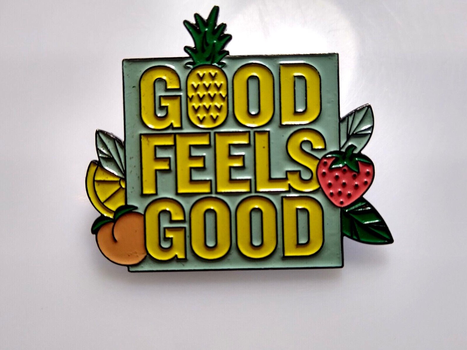 Good Feels Good Lapel Pin Fruit Pineapple Lemon Berry Pinback Enamel ...