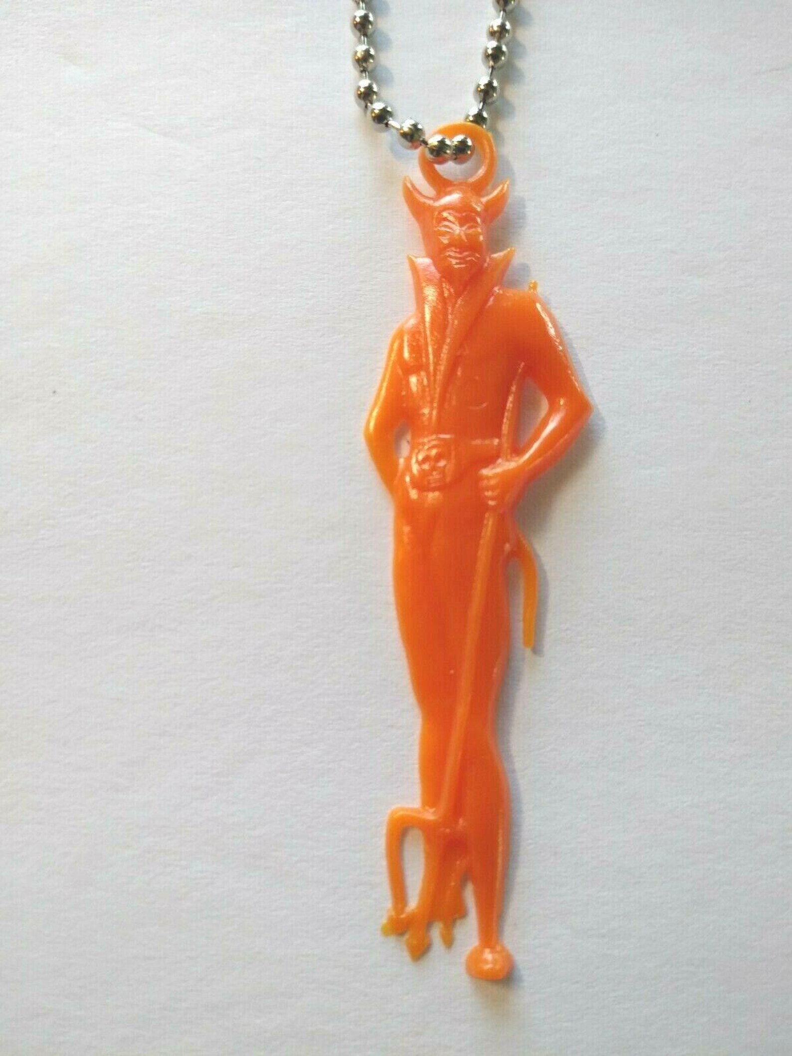 Halloween Plastic Devil Satan Keychain Charm Gothic Horror Gift Orange ...