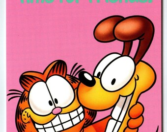 Garfield Cat Postcard Here's That Hug Jim Davis 1978 Orange Tabby ...