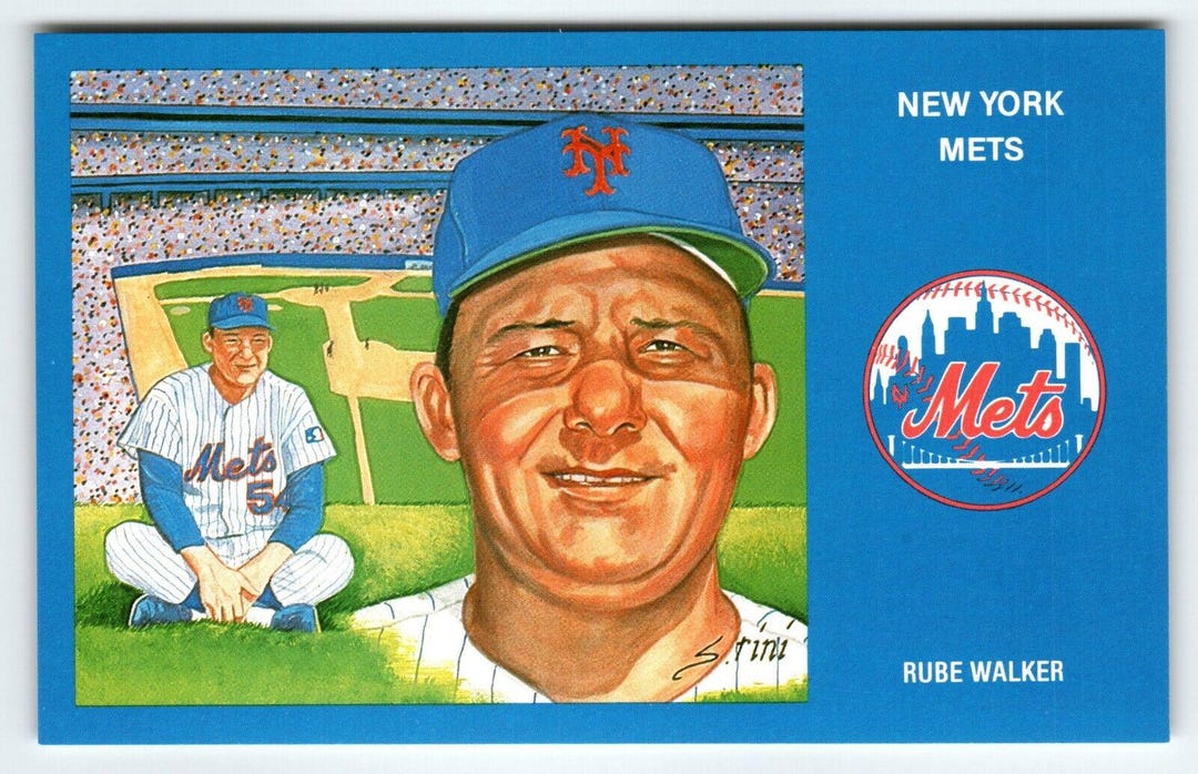 1969 NY Mets Baseball Postcard Susan Rini Rube Walker Unused Limited ...