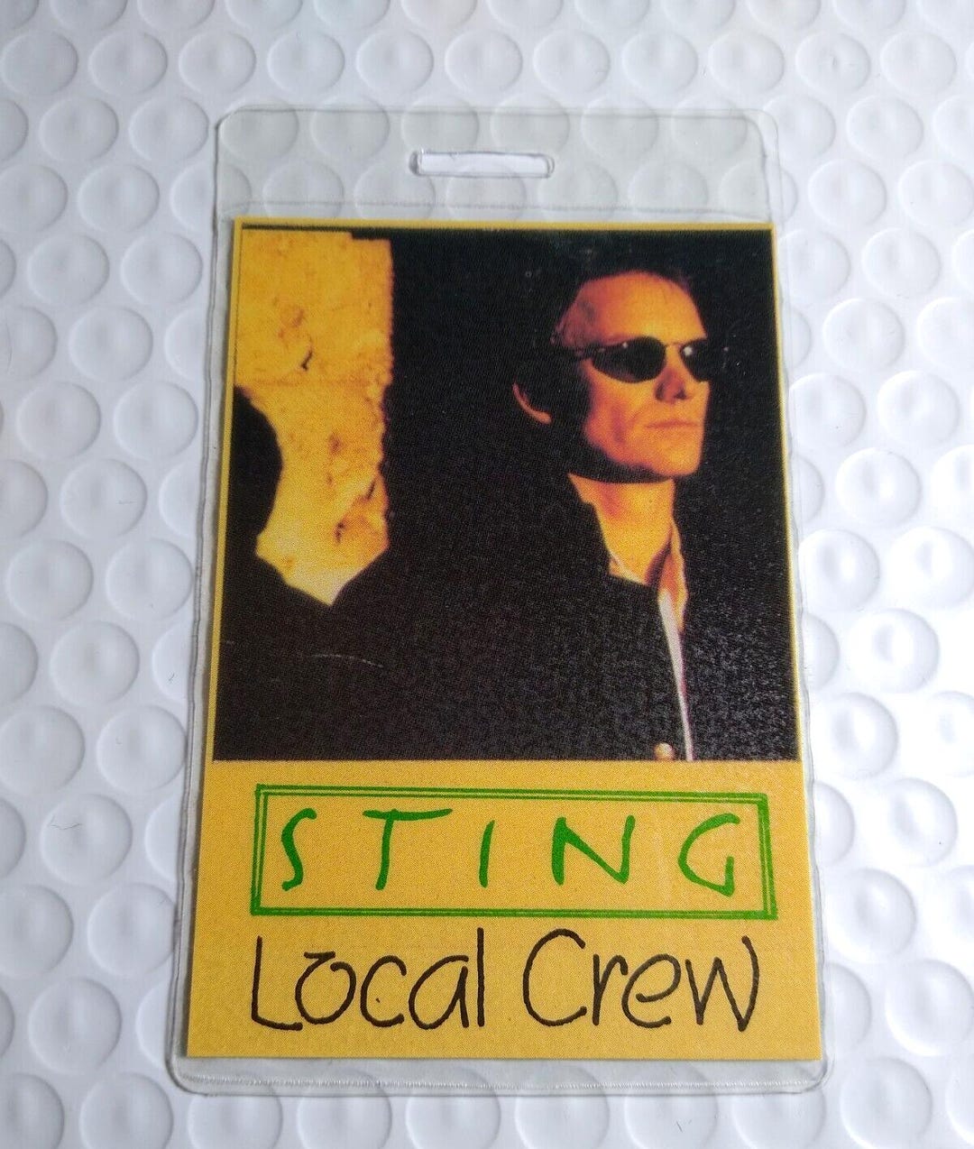 Sting Vintage Plastic Laminated Backstage Pass Original Pop Rock Music ...