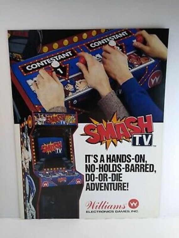 Smash TV Arcade Flyer Original Williams 1990 Video Game Artwork Promo 8 ...