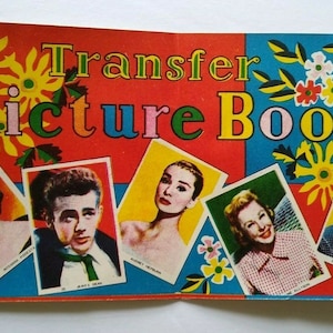 1950s Transfer Picture Book Decal James Dean John Wayne Rock Hudson ...