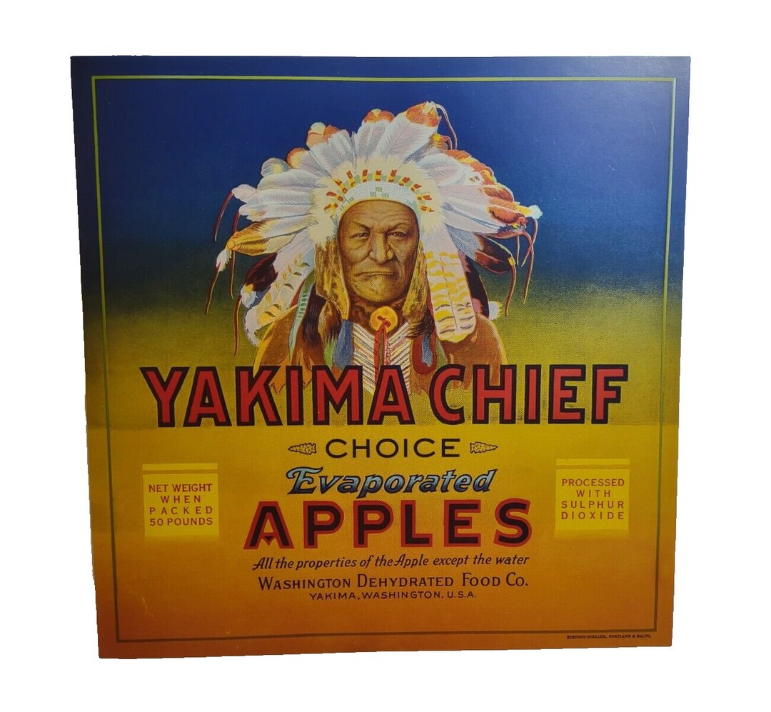 Yakima Chief Evaporated Apples Crate Label Original Vintage - Etsy