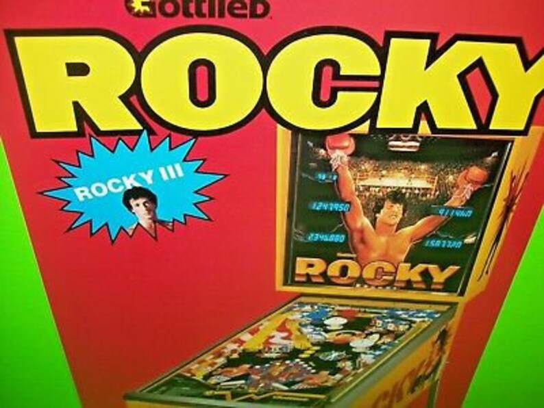 Rocky Pinball FLYER Original NOS 1982 Game Art Sheet Sylvester - Etsy