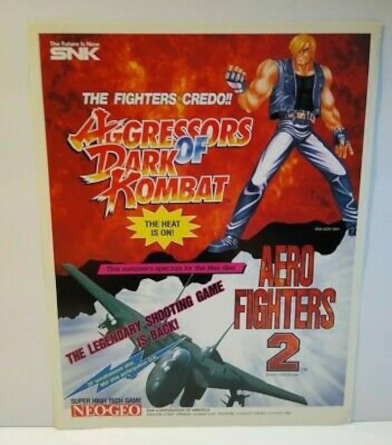 SNK Neo Geo Arcade FLYER Aggressors of Dark Kombat Aero - Etsy