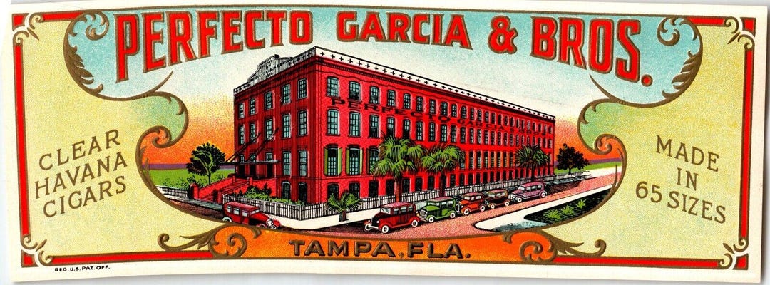 Perfecto Garcia & Bros Old Cars Embossed Vintage Cigar Label Tampa ...