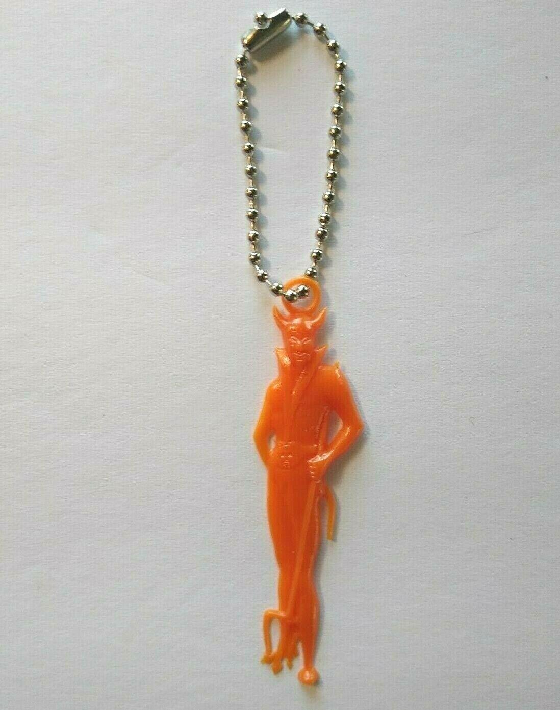 Halloween Plastic Devil Satan Keychain Charm Gothic Horror Gift Orange ...