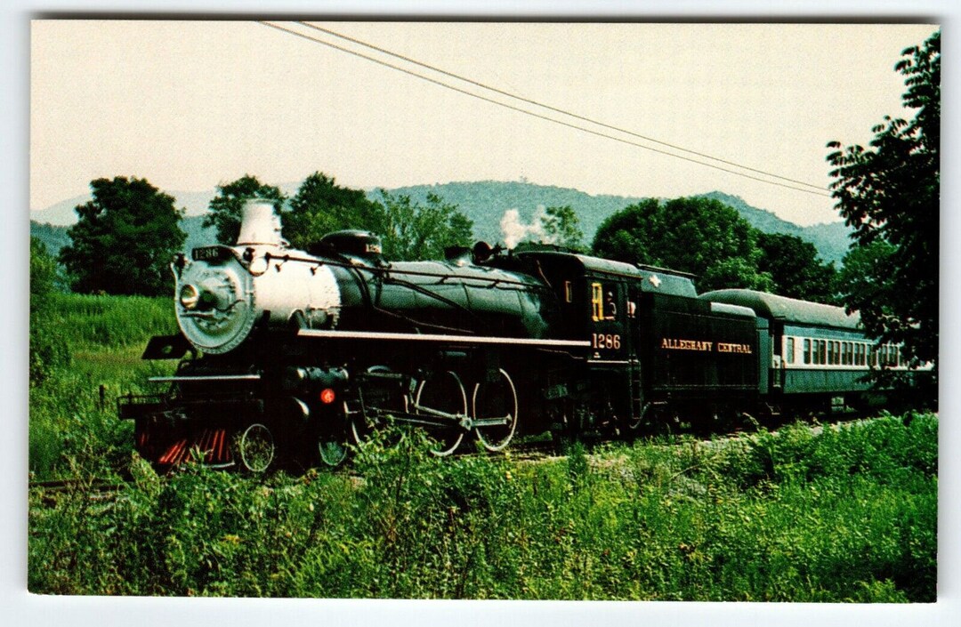 Railroad Postcard Locomotive Train 1286 Alleghany Central Scenic Line ...