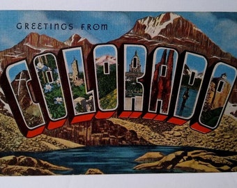 Greetings From Colorado Postcard - Etsy