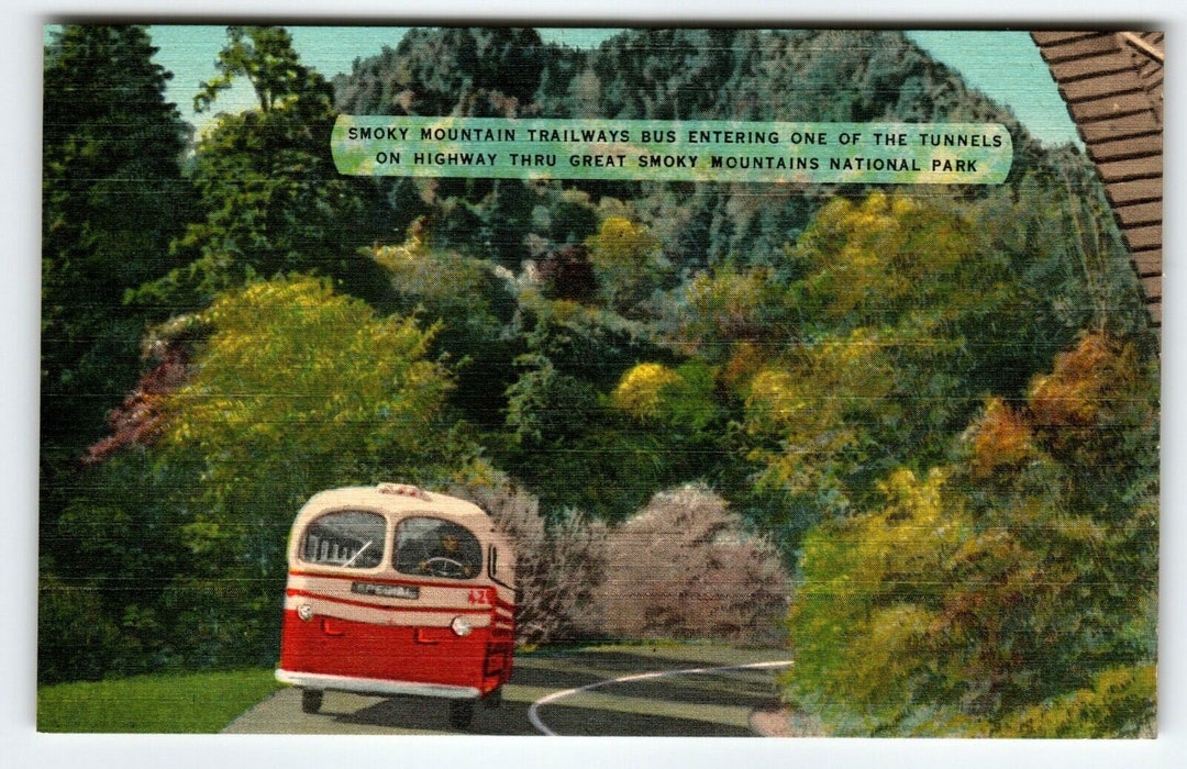 Smokey Mountain Trailways Bus Enters Tunnel North Carolina Linen ...