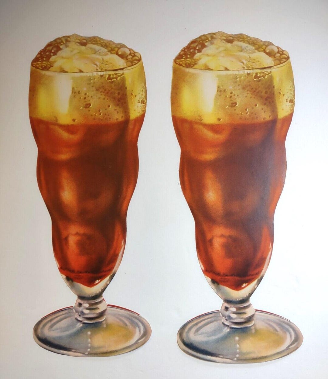 Vintage 1950s Chocolate Ice Cream Soda Float Diecut Diner Sign - Etsy