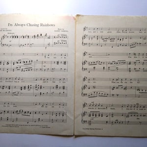 I'm Always Chasing Rainbows Oh Look the Dolly Sisters Sheet Music 1918 ...