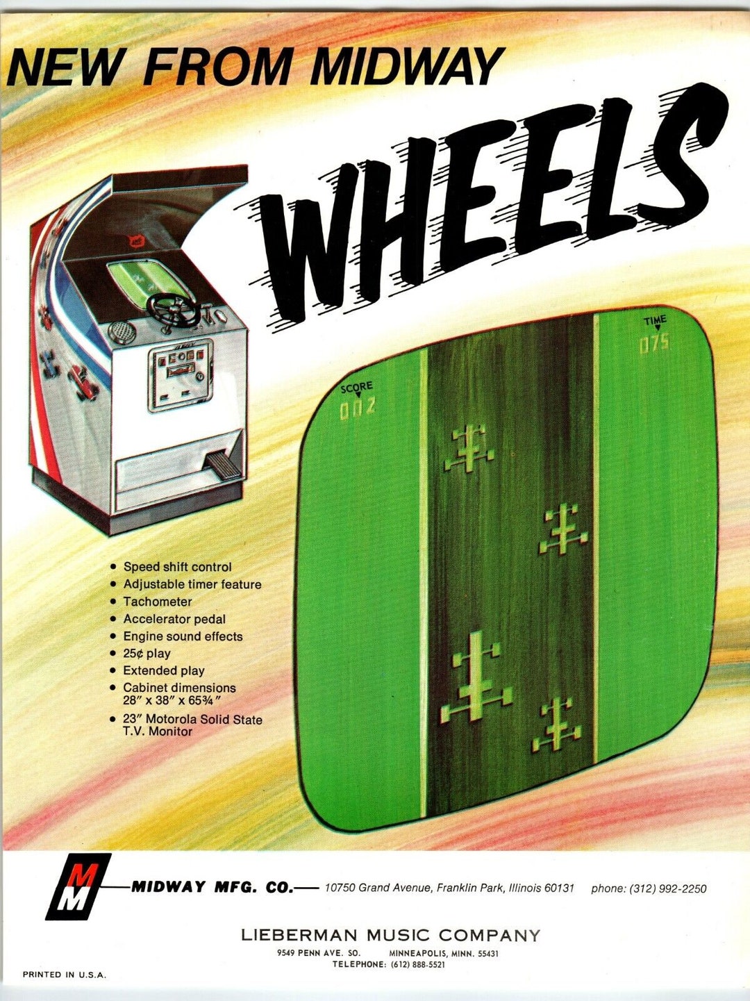 Wheels Arcade FLYER Original 1975 Video Game Promo Artwork - Etsy