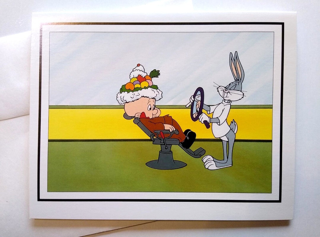 Bugs Bunny Elmer Fudd Rabbit of Seville Greeting Card 1992 Unused ...